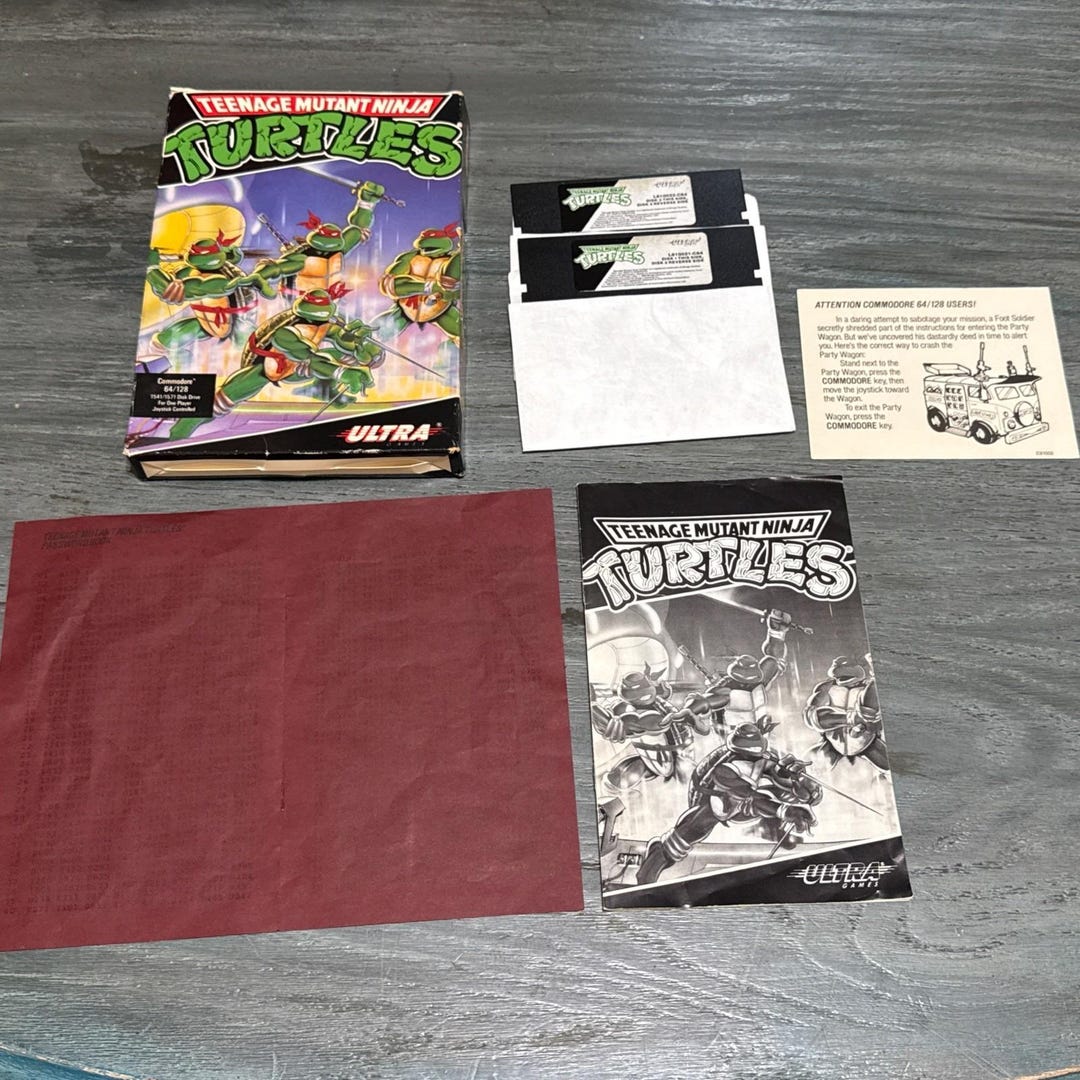 Teenage Mutant Ninja Turtles 5 1/4" Floppy Disk Game for Commodore 64 ...