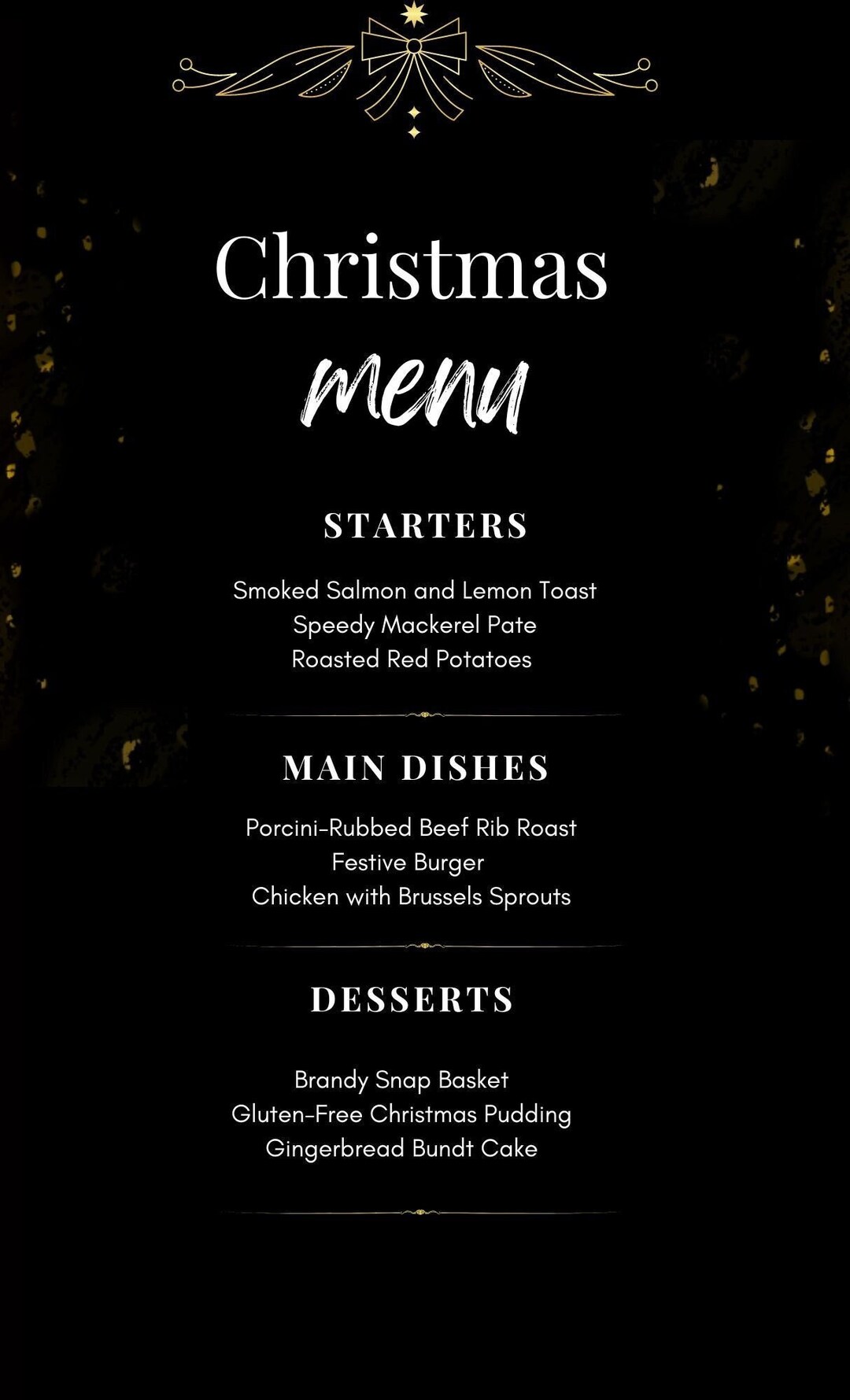 Christmas Menu Template Fancy Menu Canva Template - Etsy Australia