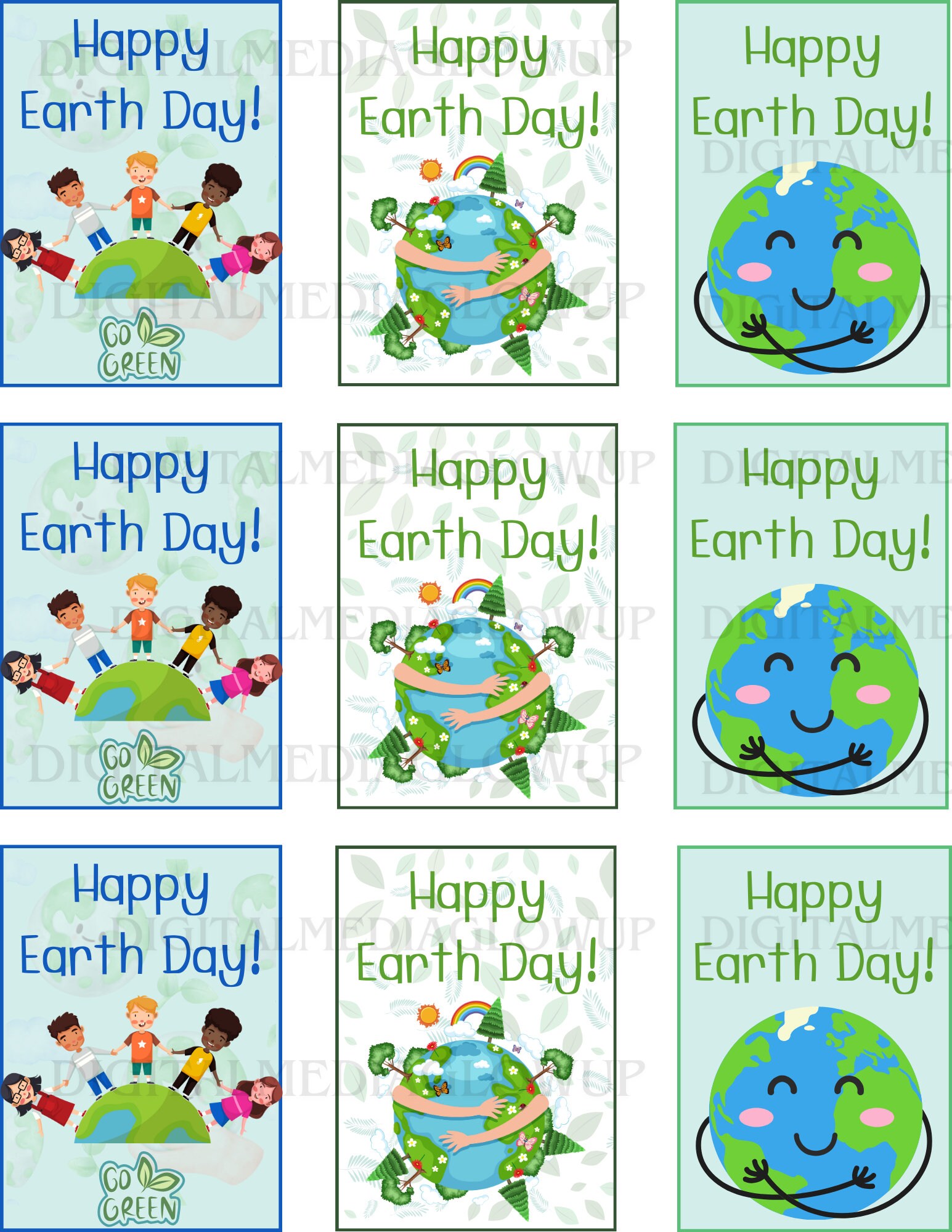 Earth Day Tags Earth Day Cards Earth Day Printables Earth Day Card ...