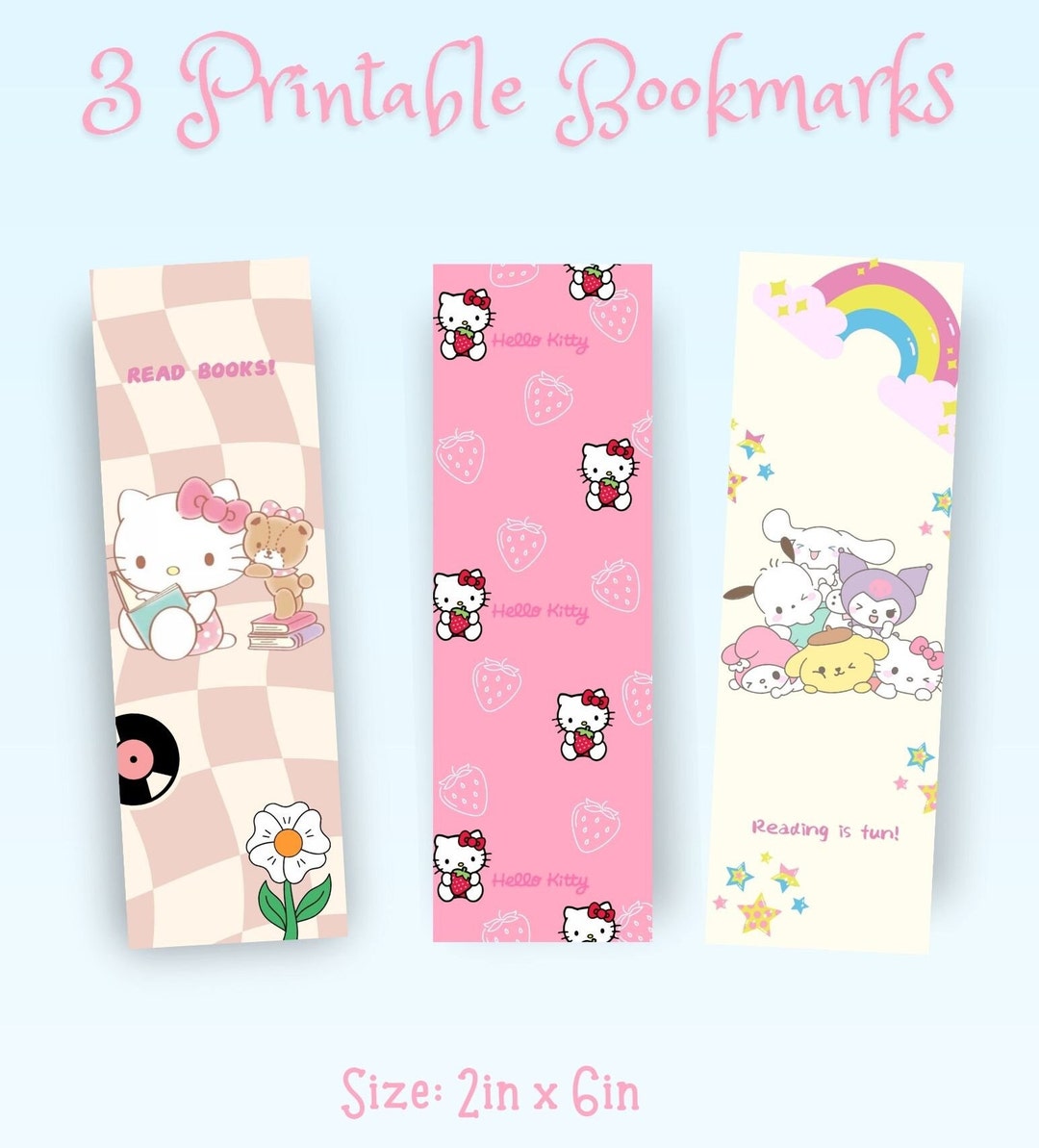 Kawaii Kitty and Friends Cute Cat Bookmark Kawaii Kitty Bundle ...