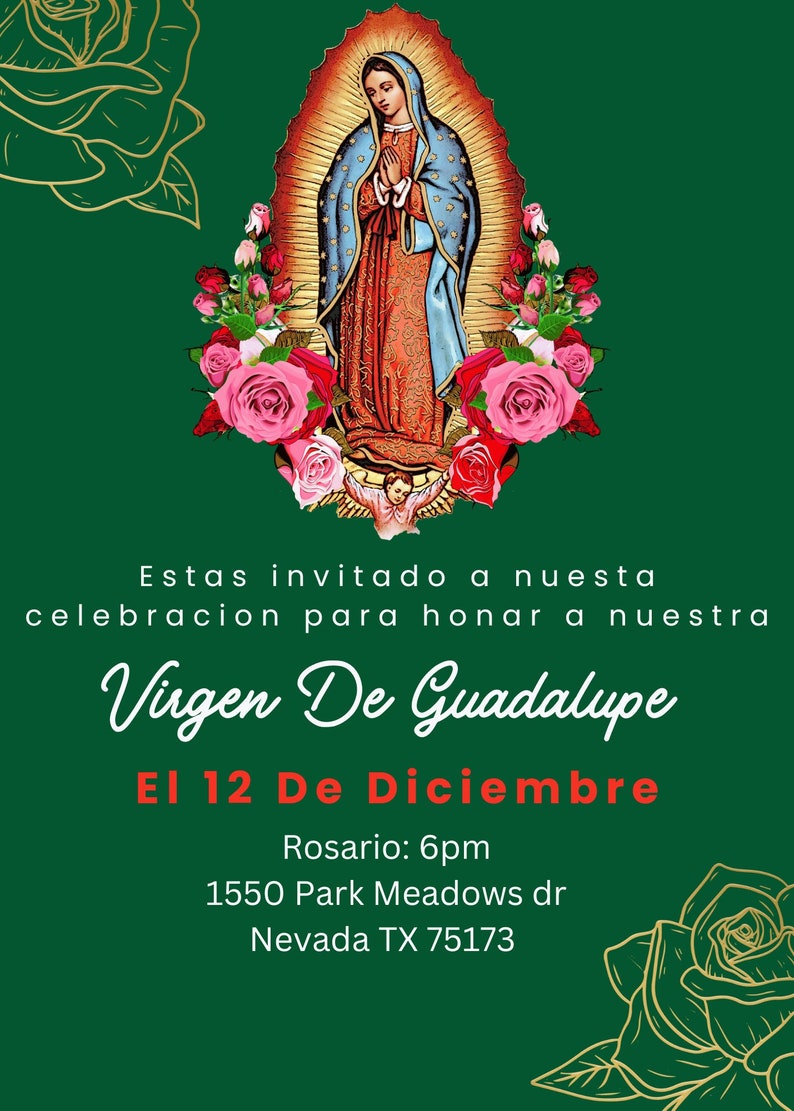 Virgen De Guadalupe Invitation Template Our Lady of Guadalupe Template ...