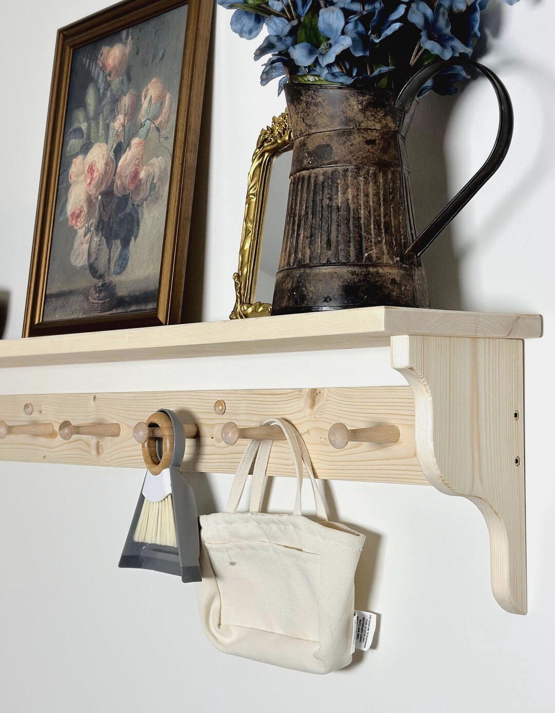 Peg Rail With Shelf, Entryway Organization, Shaker Peg Coat Rack, Wall ...