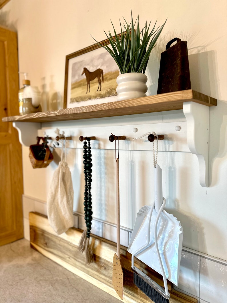 Shelf With Hooks, Shaker Peg Shelf, Housewarming Gift, Entryway ...