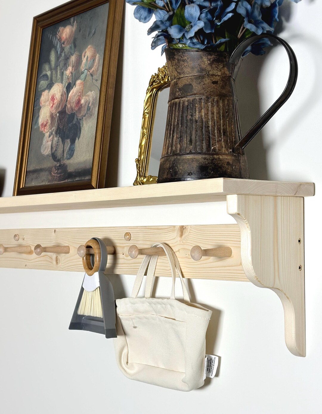 Peg Rail With Shelf, Entryway Organization, Shaker Peg Coat Rack, Wall ...