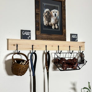 Rail With Forged Hooks, Dog and Pet Organization, Dog Leash Hooks, Pet ...