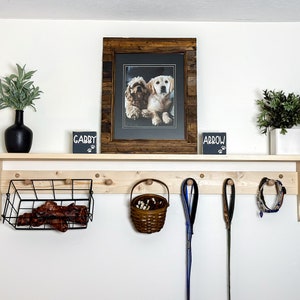 Peg Shelf for Wall Pet Accessory Organization Shelf With Hooks for Dog ...