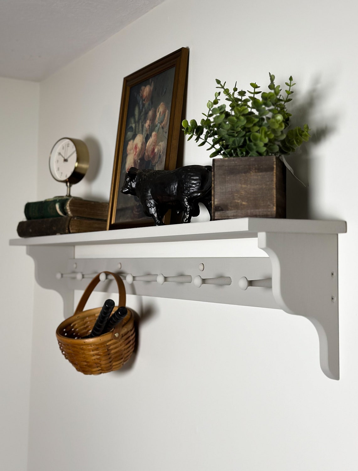Shelf With Hooks, Peg Shelf, Entryway Organization, Shaker Peg Coat ...
