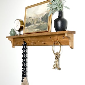 Farmhouse Decor Shelf | Shaker Peg Shelf | Coat Rack With Shelf | Wood ...