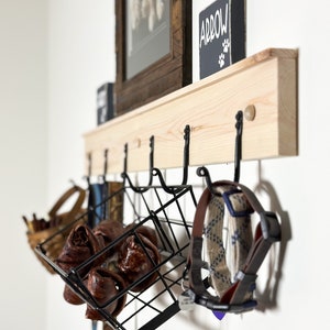 Rail With Forged Hooks, Dog and Pet Organization, Dog Leash Hooks, Pet ...