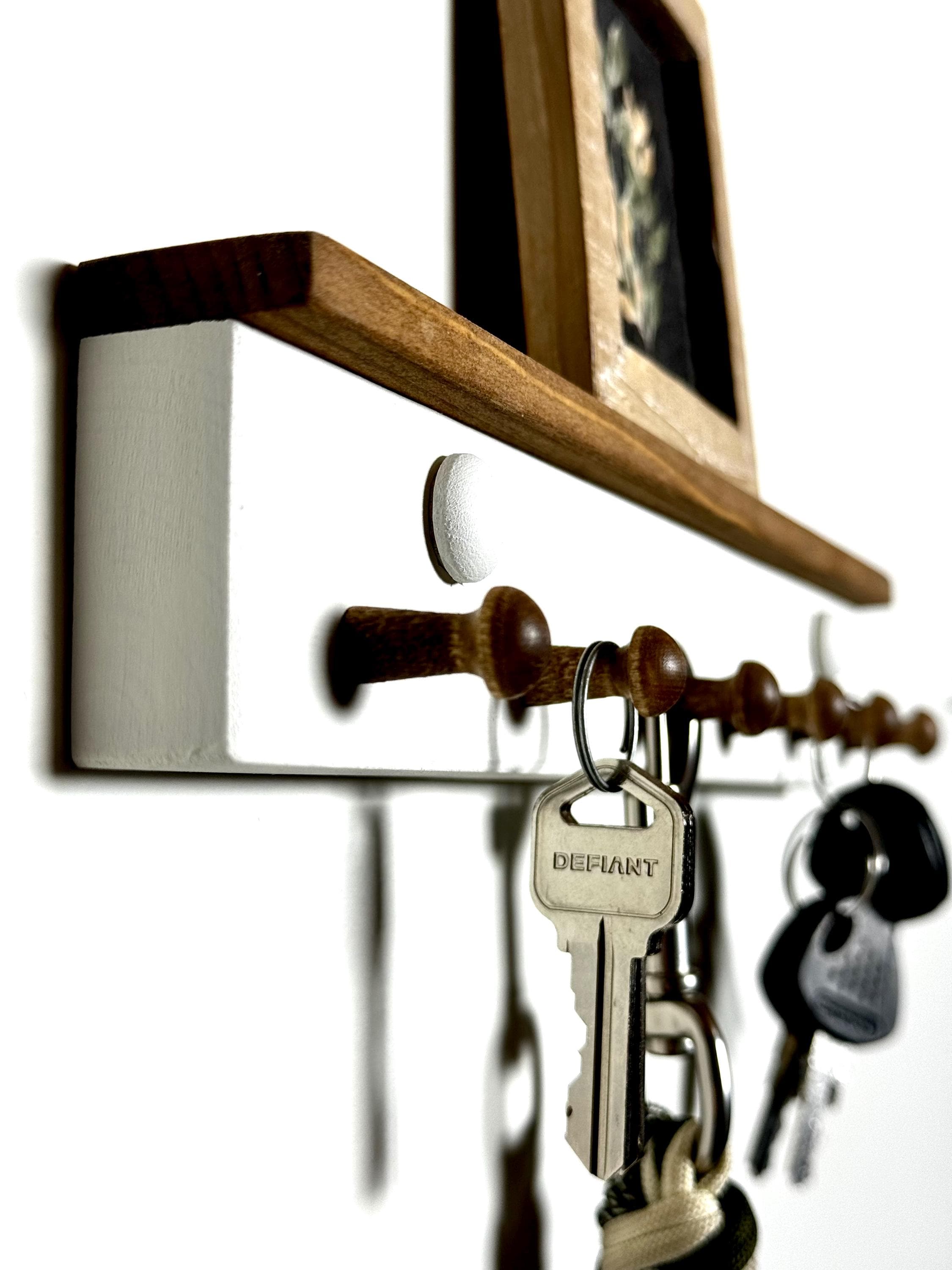 Wooden Key Rack, Shaker Style Key Rack, Wood Pegs, Wall Mounted Rack ...