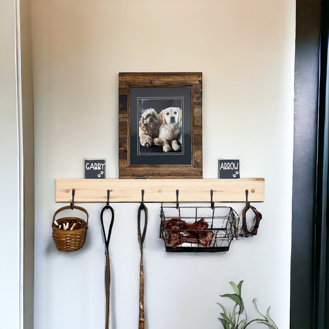 Rail With Forged Hooks, Dog and Pet Organization, Dog Leash Hooks, Pet ...