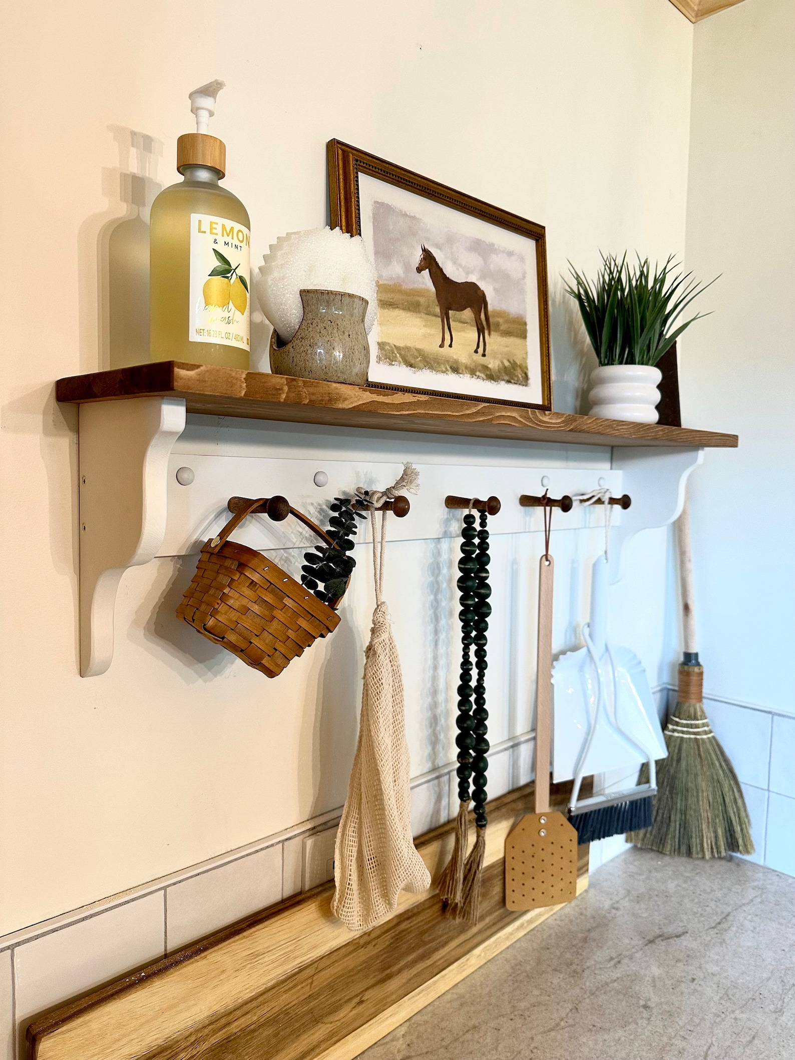 Shelf With Hooks, Shaker Peg Shelf, Housewarming Gift, Entryway ...