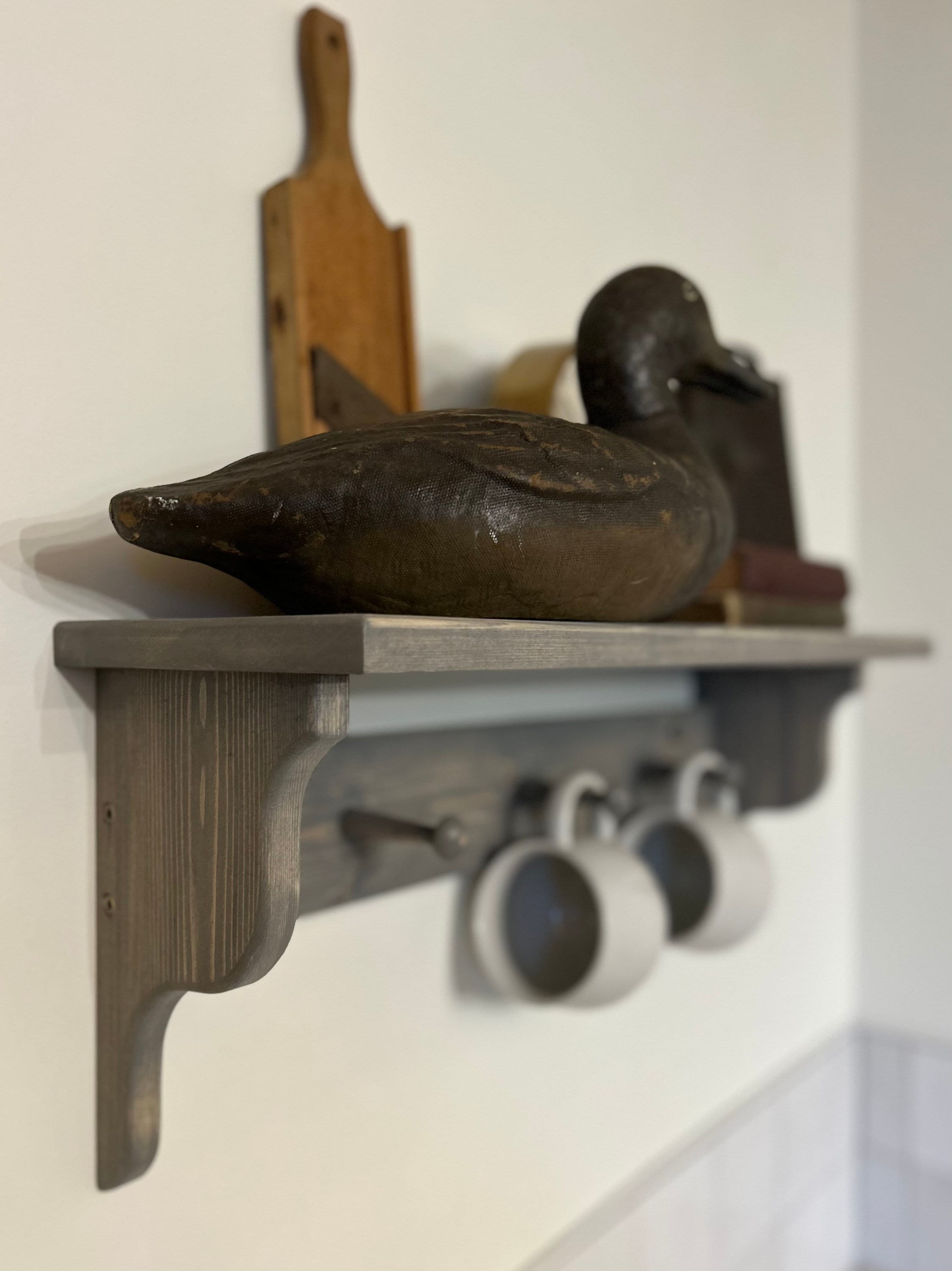 Shaker Peg Shelf, Coffee Bar Shelf With Hooks, Shelf With Coat Rack ...