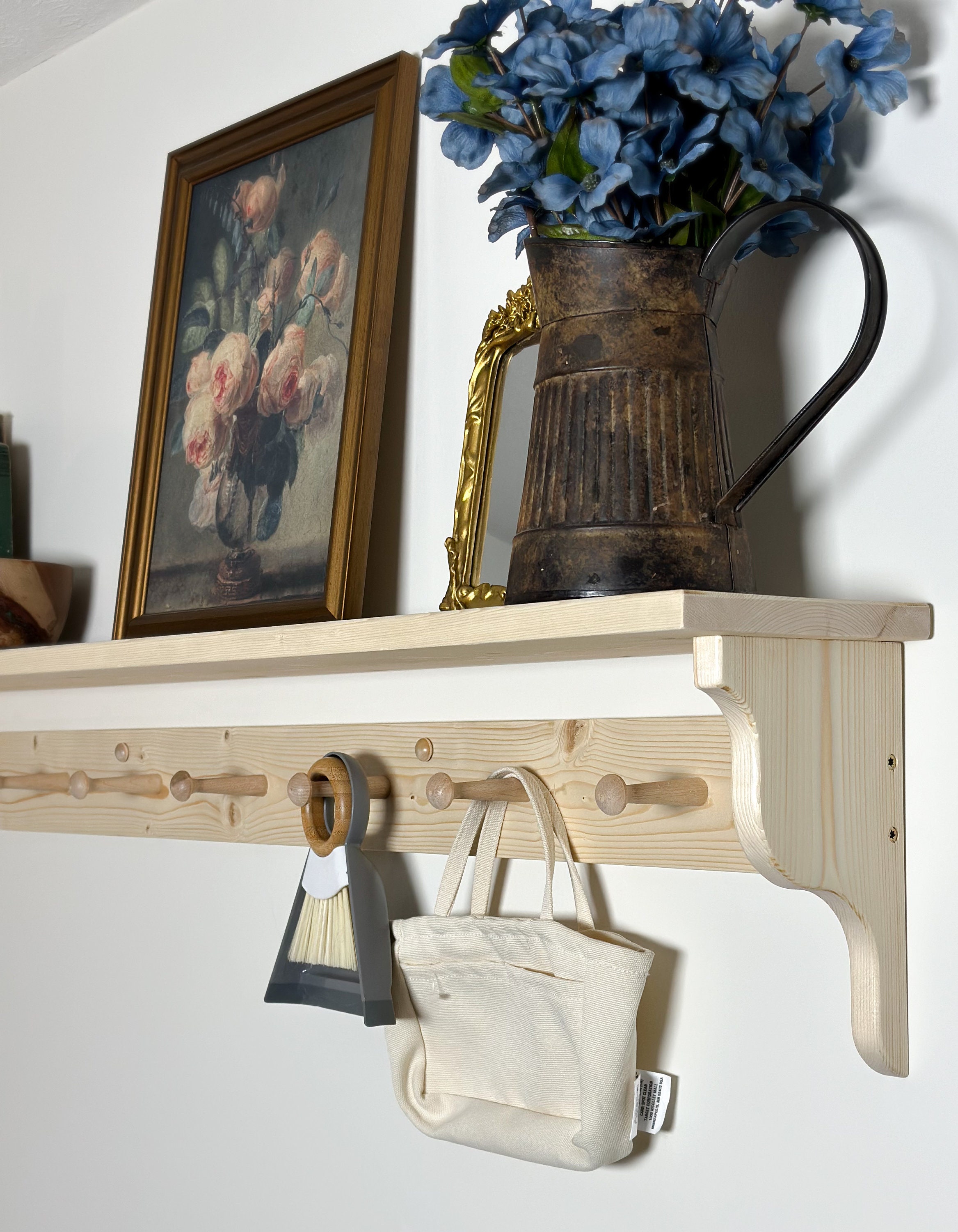 Peg Rail With Shelf, Entryway Organization, Shaker Peg Coat Rack ...