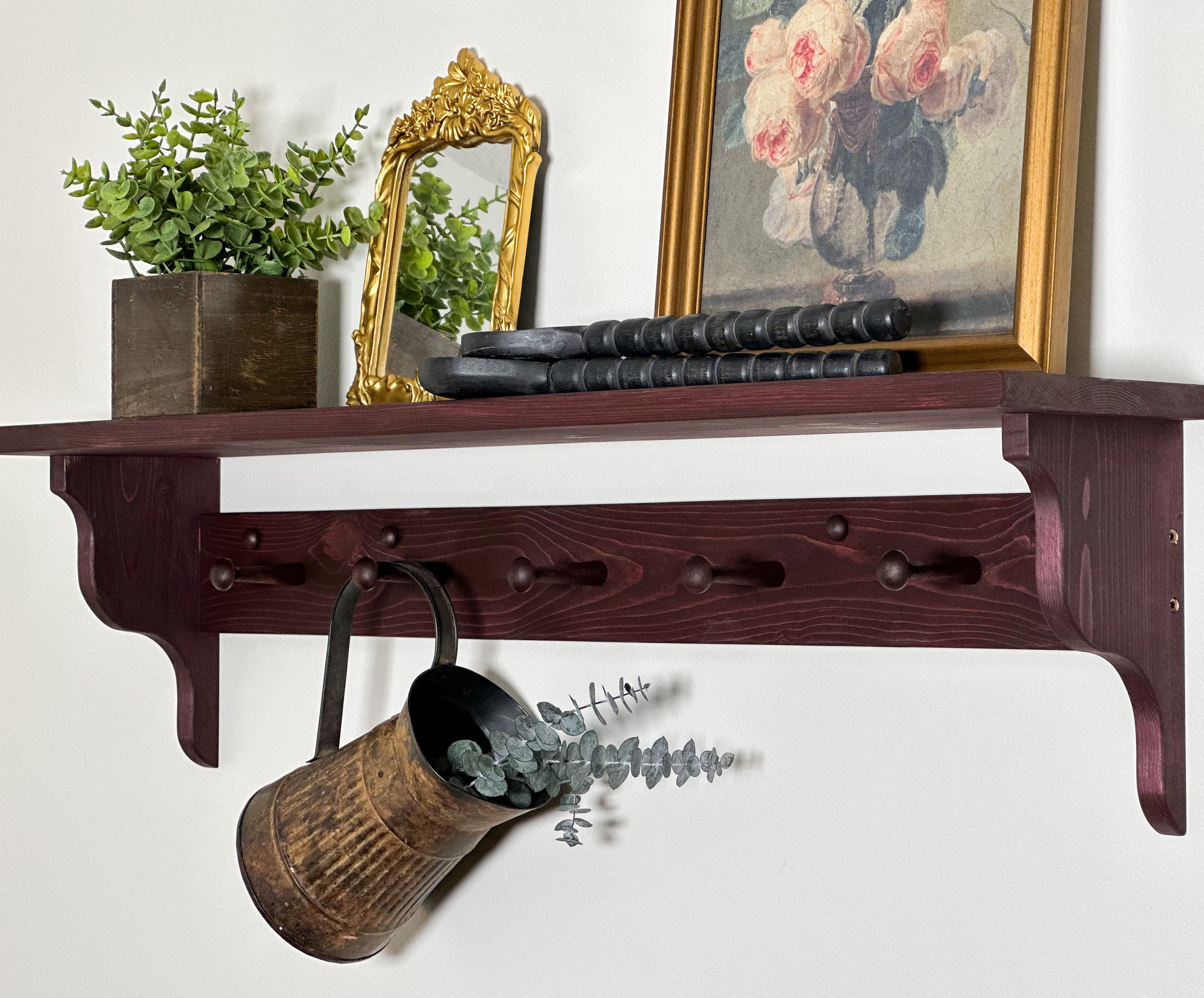 Wood Shelf With Shaker Pegs, Entryway Organization, Shaker Peg Coat ...