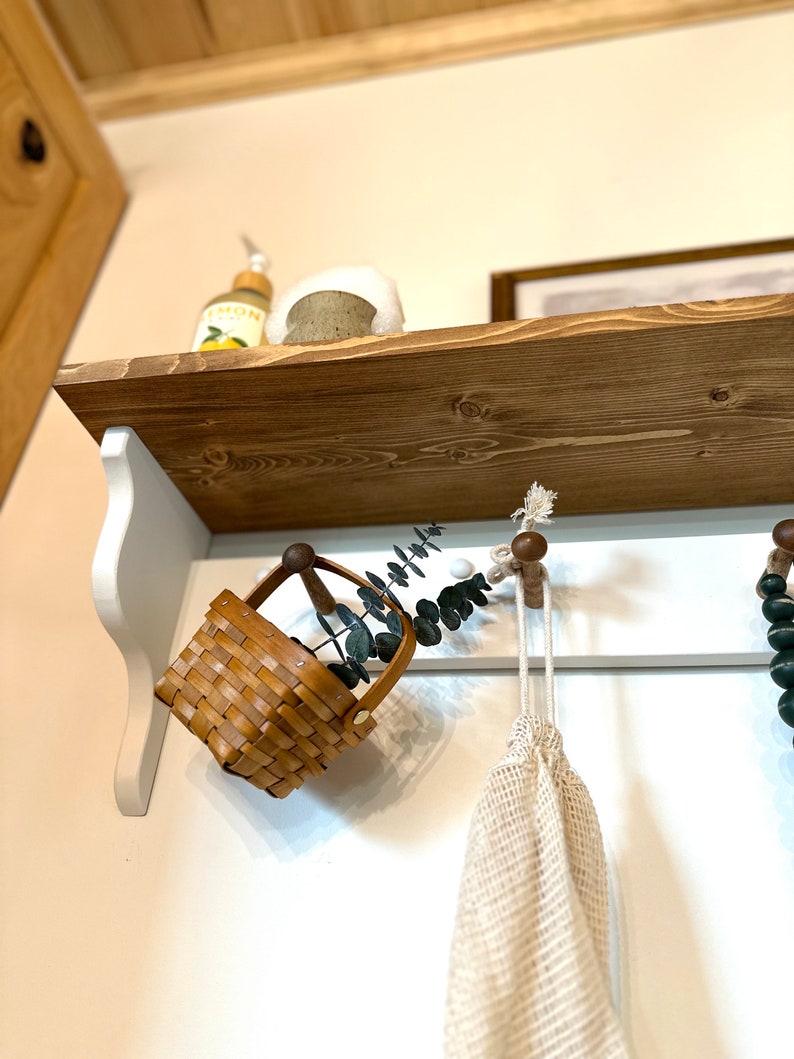 Shelf With Hooks, Shaker Peg Shelf, Housewarming Gift, Entryway ...