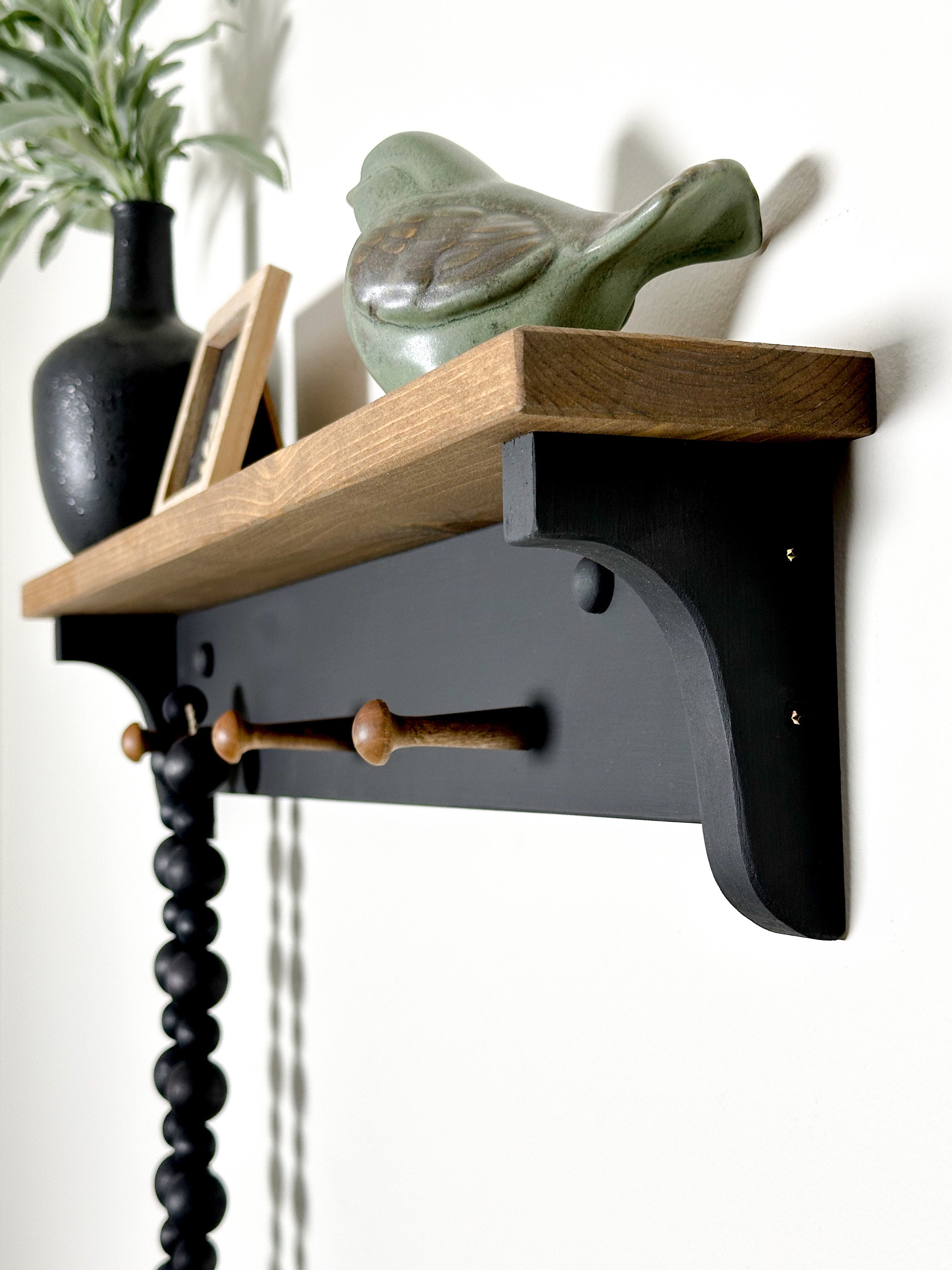 Shaker Peg Shelf | Coat Rack With Shelf | Wood Shelf With Pegs | Decor ...