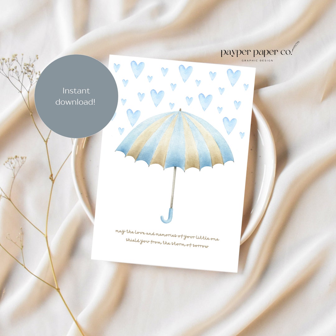 Printable Child Loss Card, Thinking of You Card, Sympathy Card, Baby ...