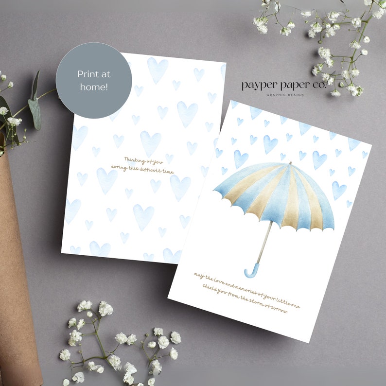 Printable Child Loss Card, Thinking of You Card, Sympathy Card, Baby ...