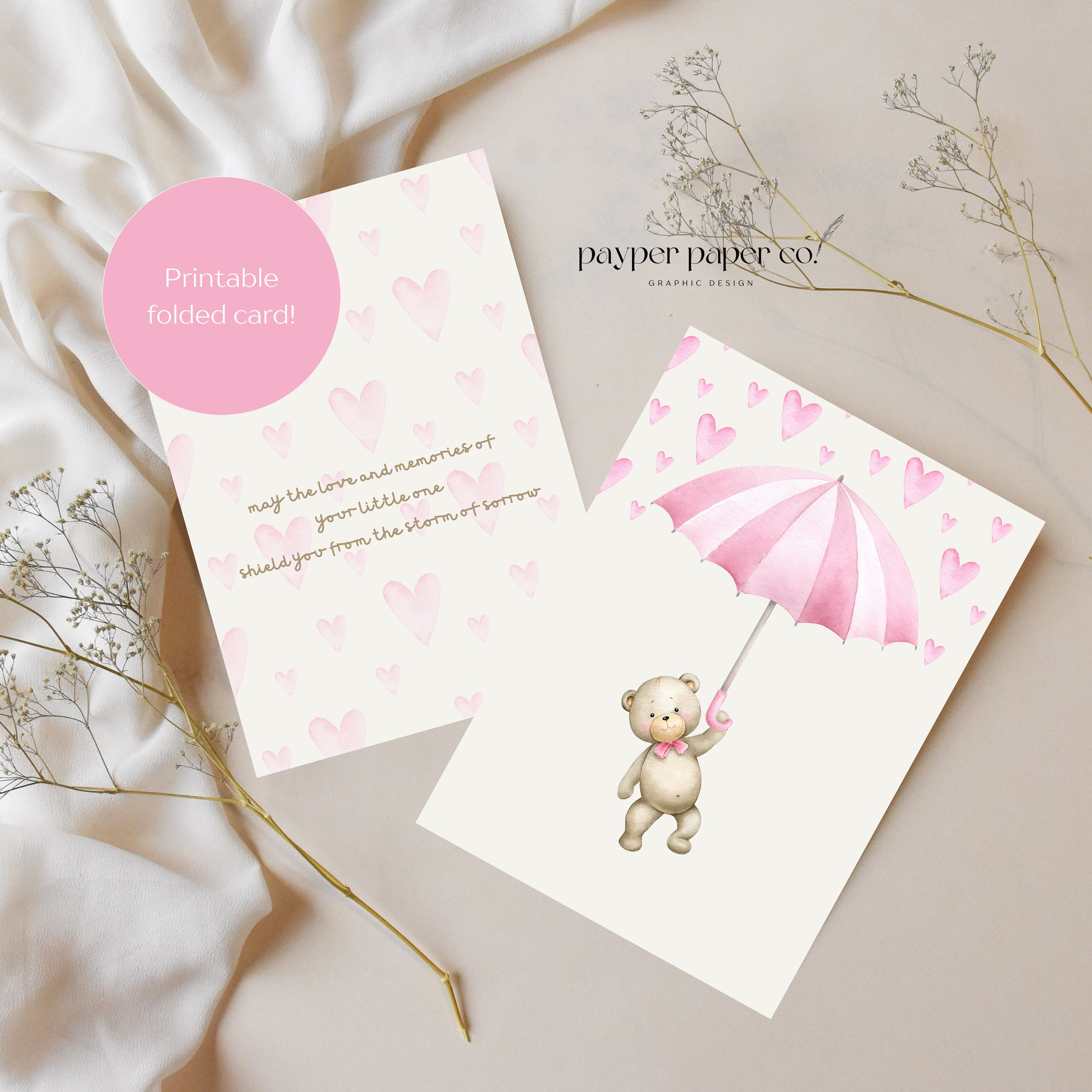 Printable Child Loss Card / Thinking of You Card Print / Sympathy Card ...