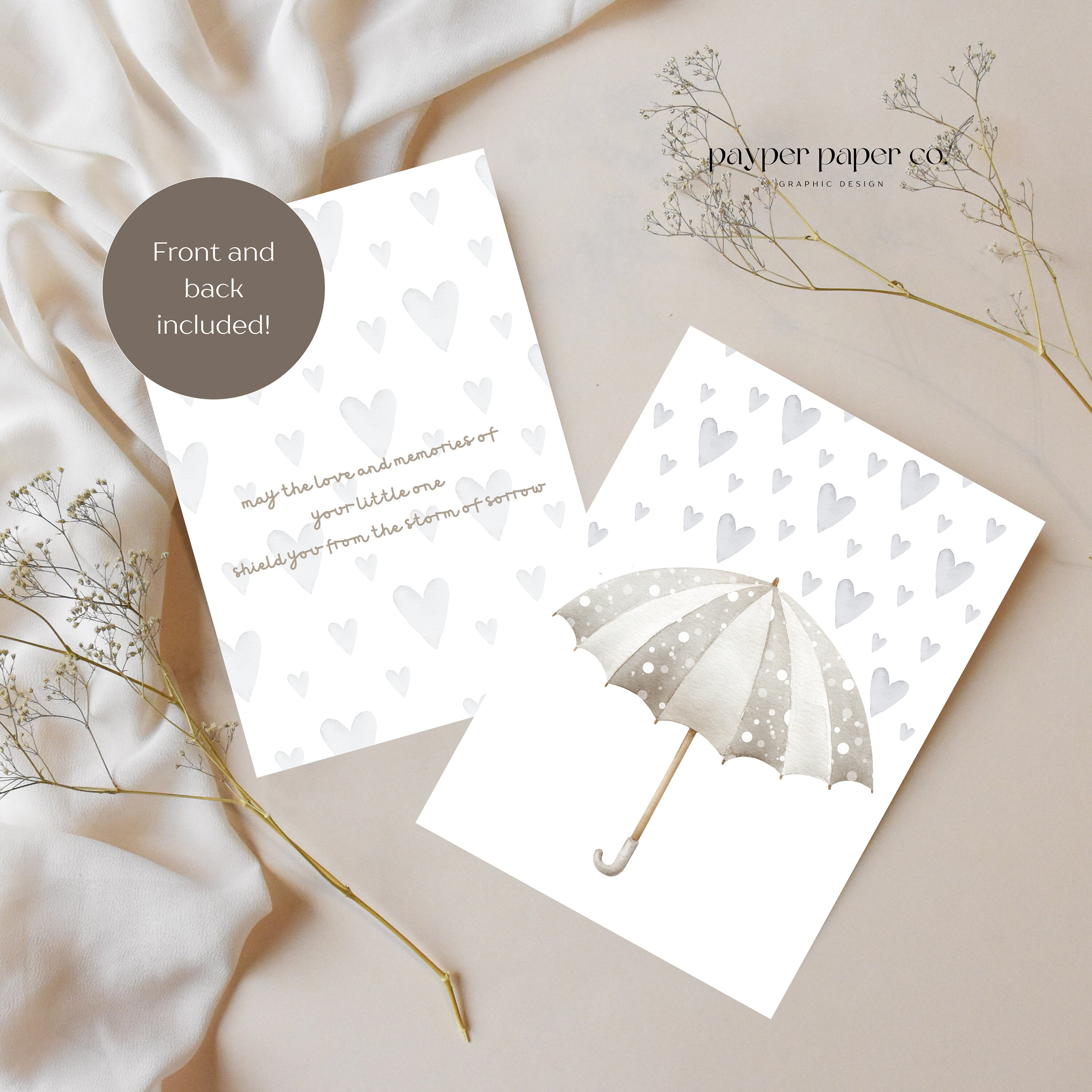 Printable Child Loss Card / Thinking of You Card / Sympathy Card / Baby ...