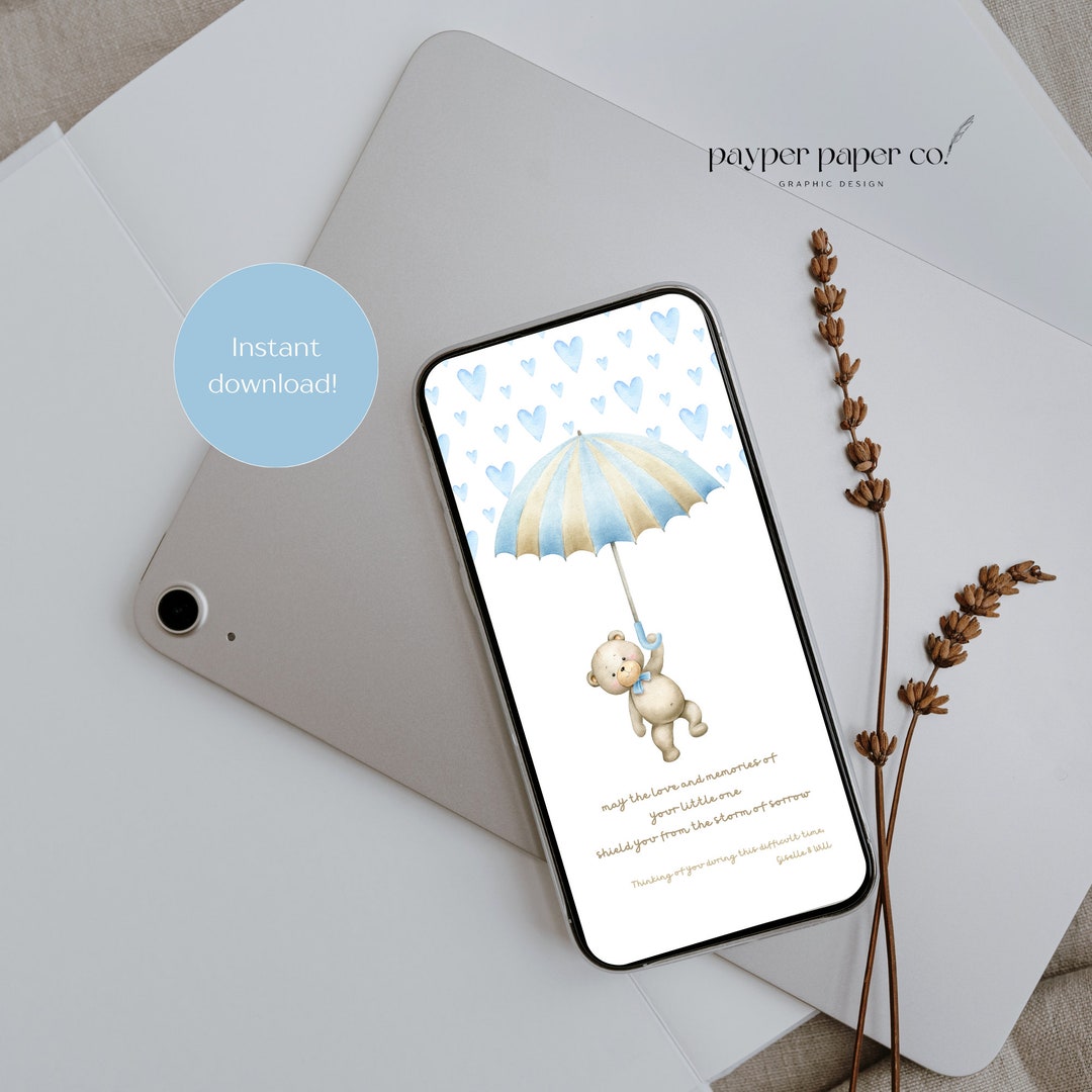 Digital Child Loss Card Template / Thinking of You Card / Sympathy Card ...
