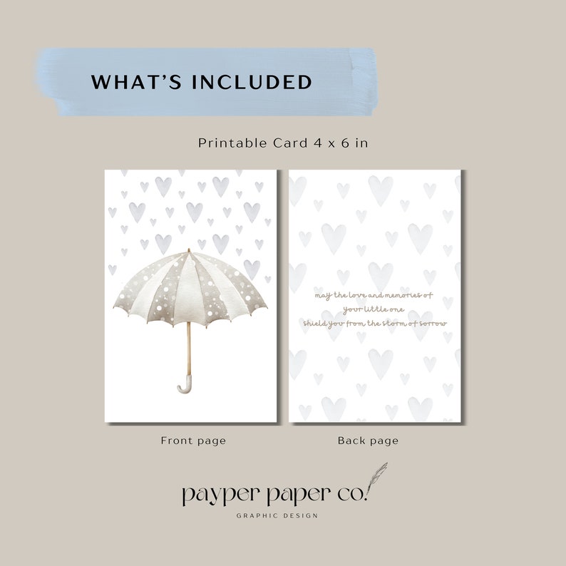 Printable Child Loss Card / Thinking of You Card / Sympathy Card / Baby ...