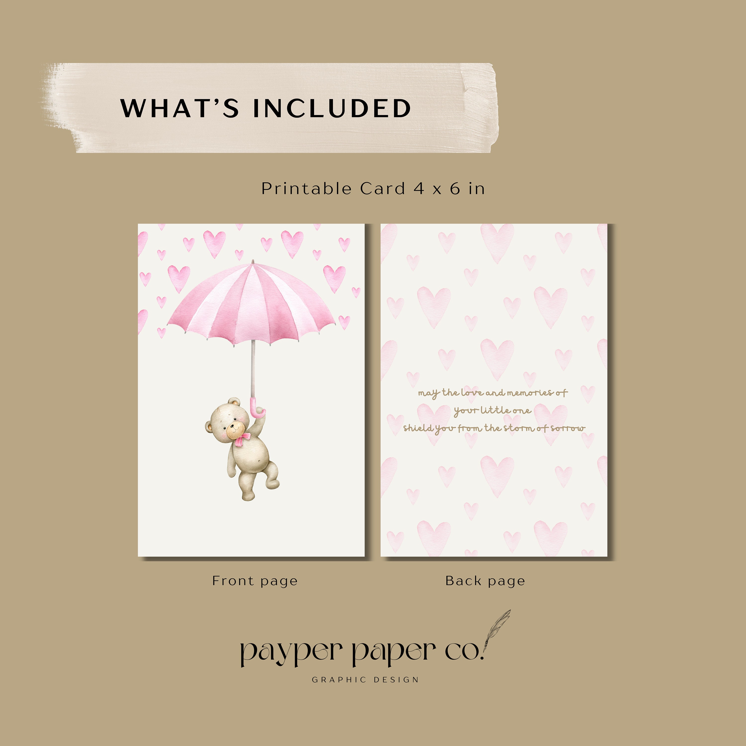 Printable Child Loss Card / Thinking of You Card Print / Sympathy Card ...