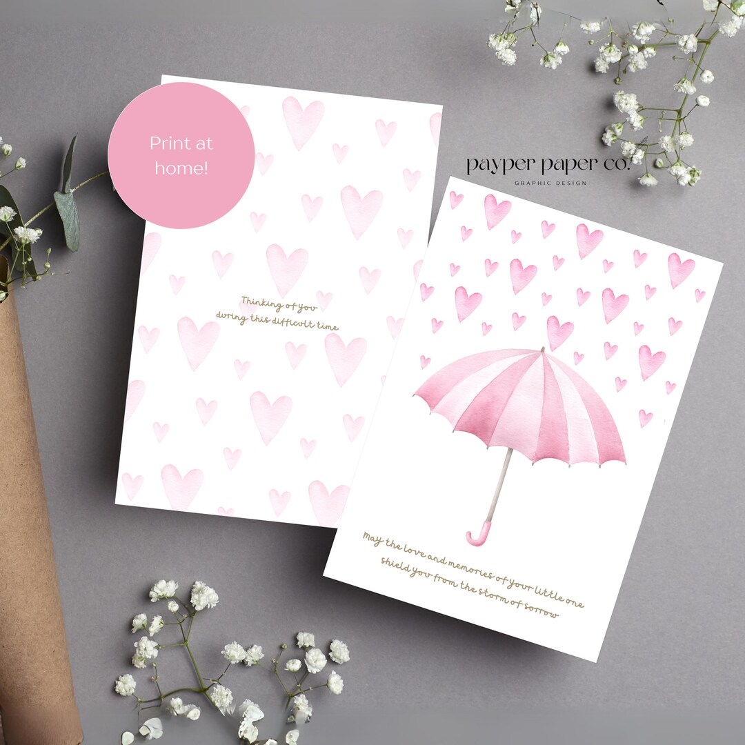 Printable Child Loss Card / Thinking of You Card / Sympathy Card / Baby ...