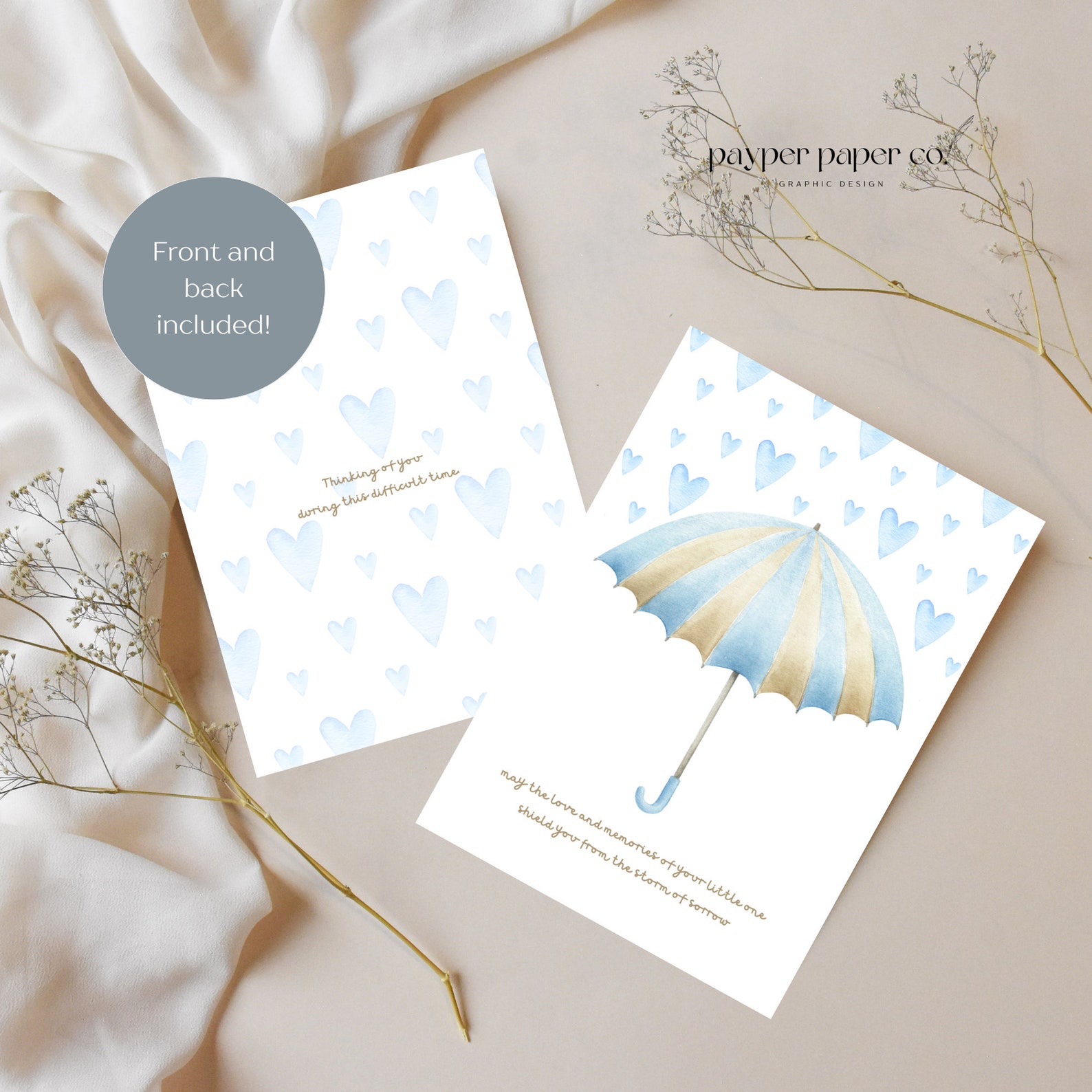 Printable Child Loss Card, Thinking of You Card, Sympathy Card, Baby ...
