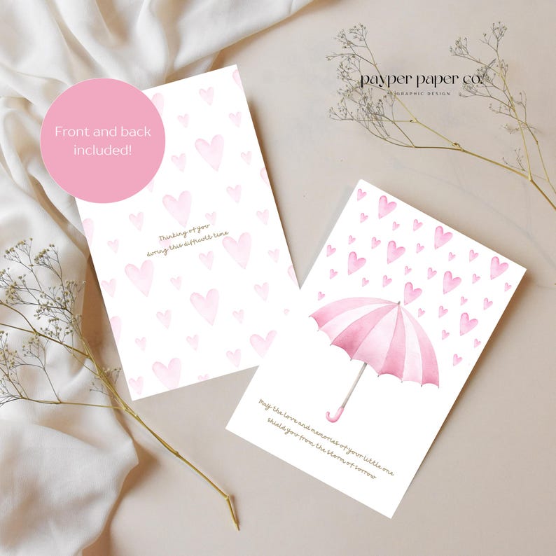 Printable Child Loss Card / Thinking of You Card / Sympathy Card / Baby ...