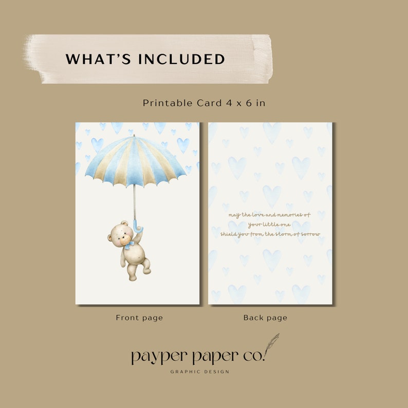 Printable Child Loss Card / Thinking of You Card Print / Sympathy Card ...