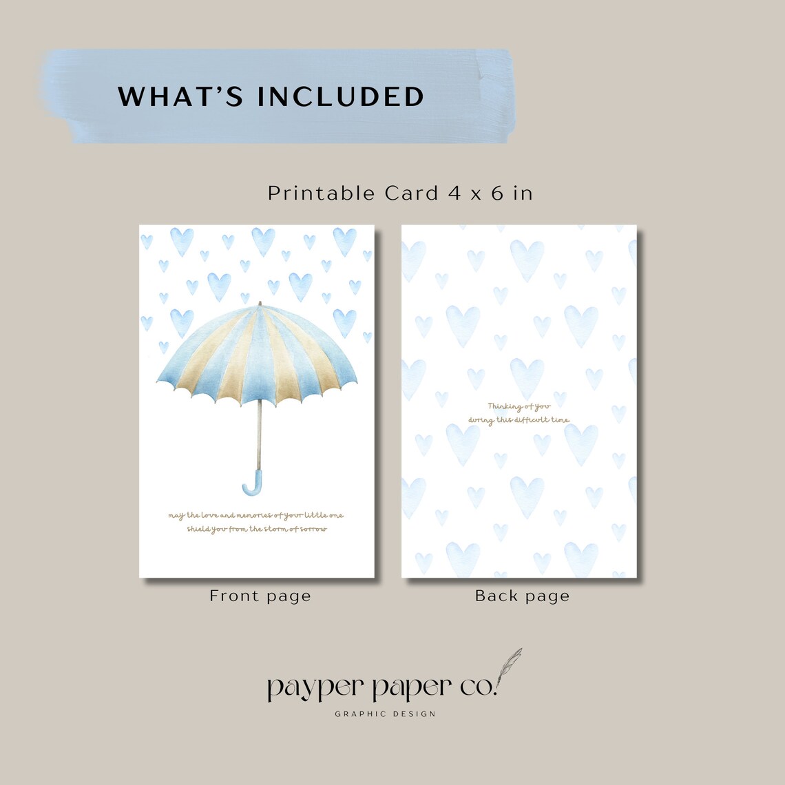 Printable Child Loss Card, Thinking of You Card, Sympathy Card, Baby ...