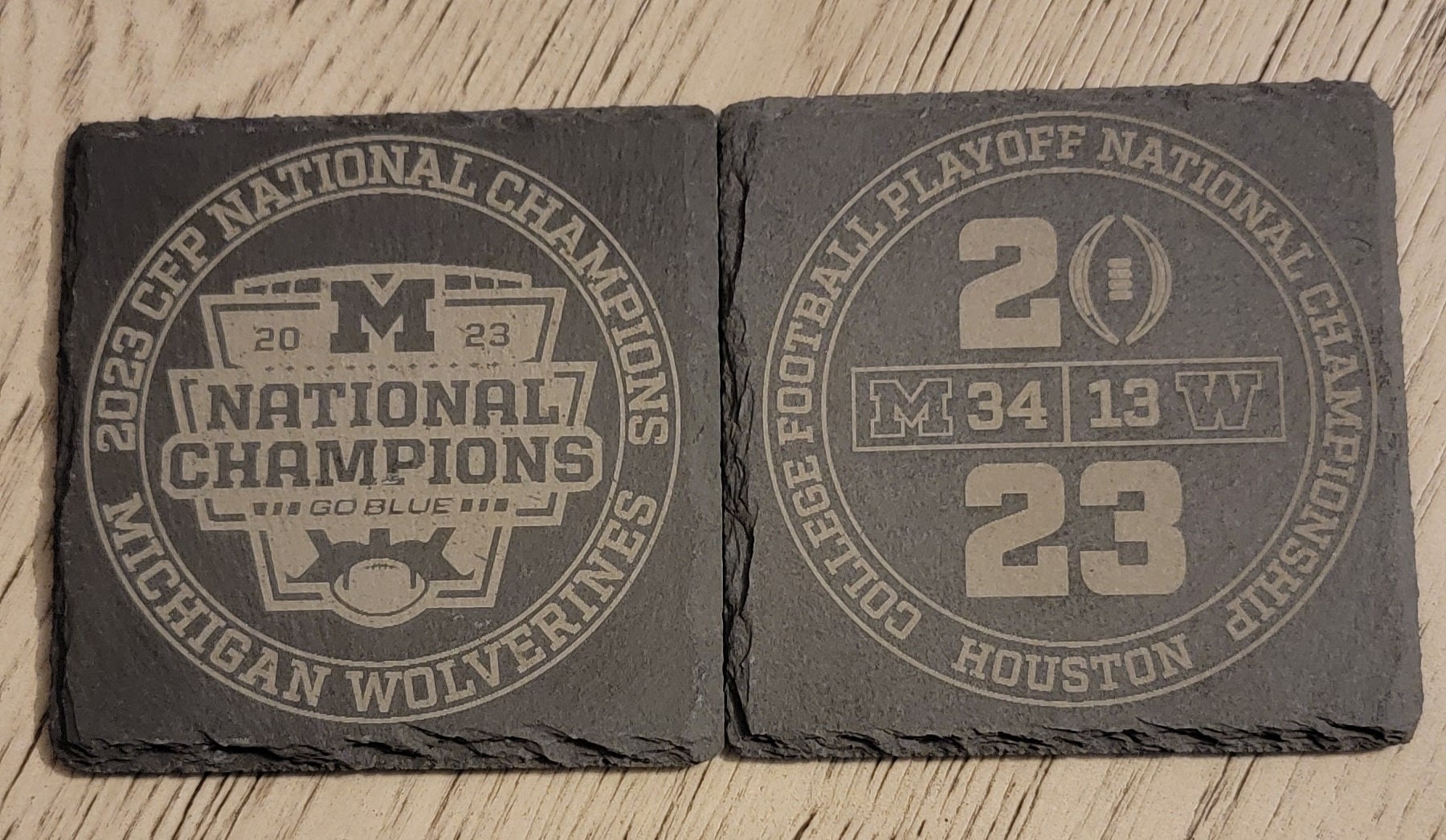 Michigan Wolverines CFP Champion Slate Coasters set of 4 - Etsy