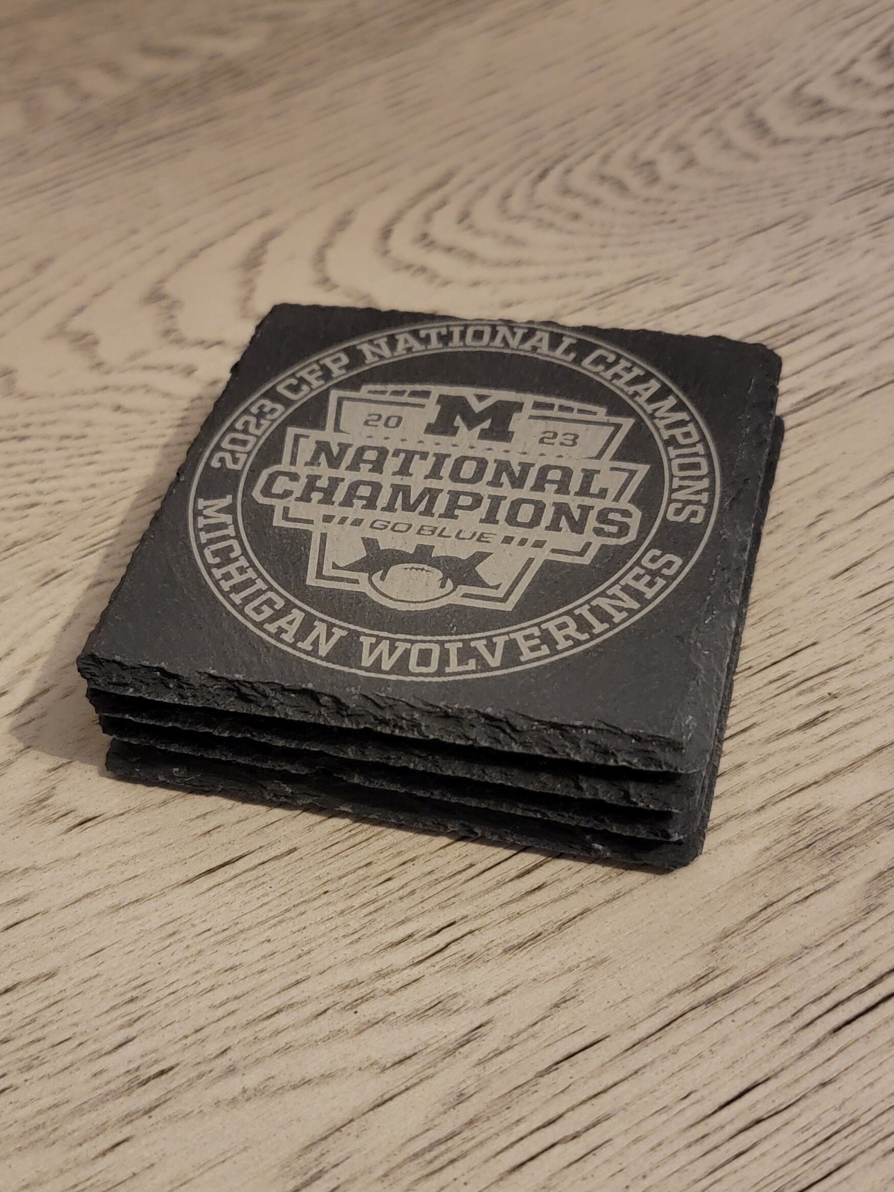 Michigan Wolverines CFP Champion Slate Coasters set of 4 - Etsy