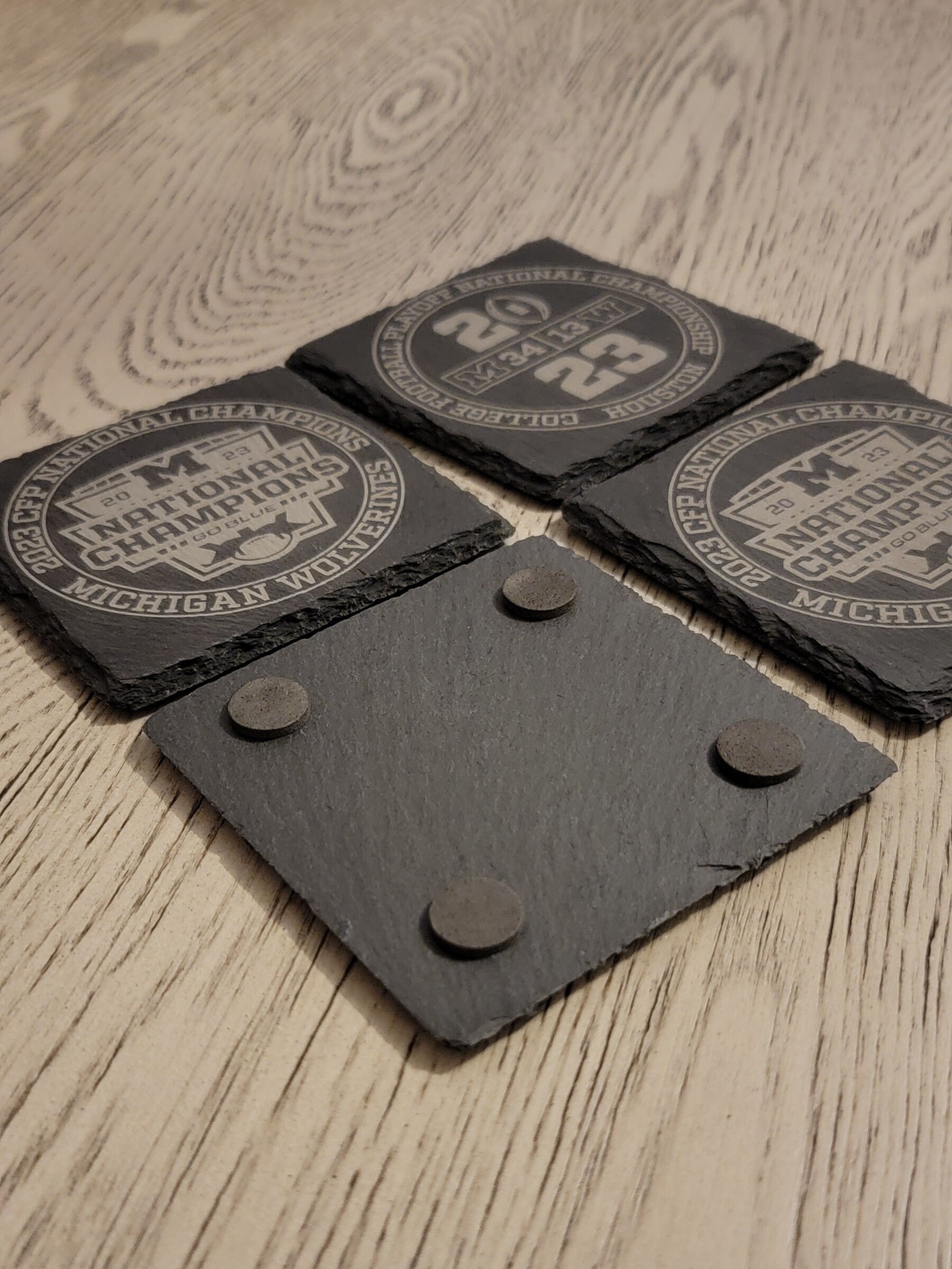 Michigan Wolverines CFP Champion Slate Coasters set of 4 - Etsy