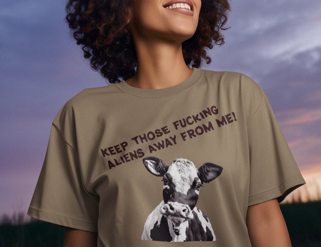 Cows and Alien Abduction T-shirt, Funny T-shirt, Unisex Short Sleeve ...