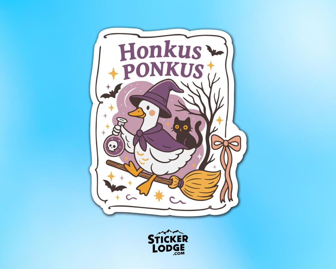 Honkus Ponkus Goose Witch Vinyl Sticker - Funny Halloween Meme Decal - Etsy