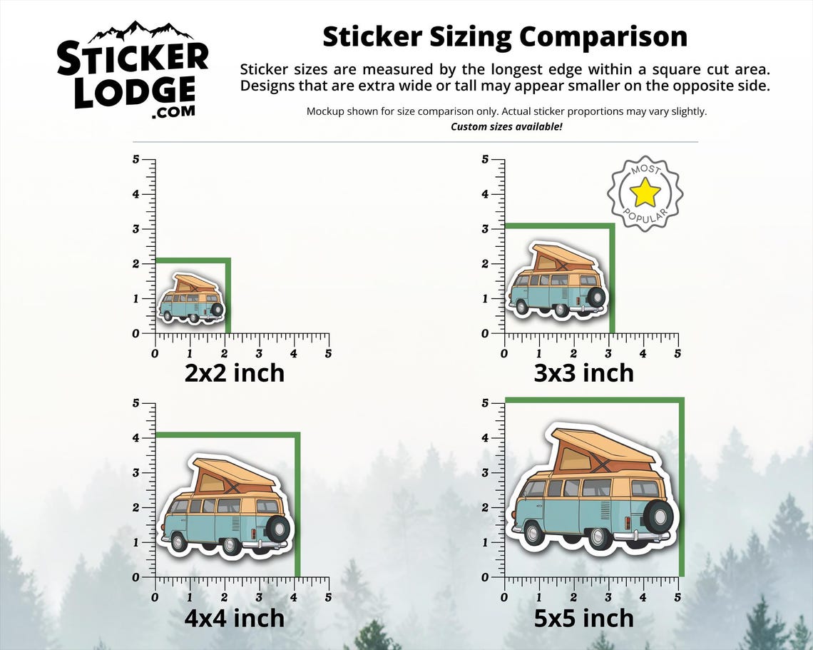 Vintage Van Life Campervan Vinyl Sticker - Retro Beach Adventure Decal ...