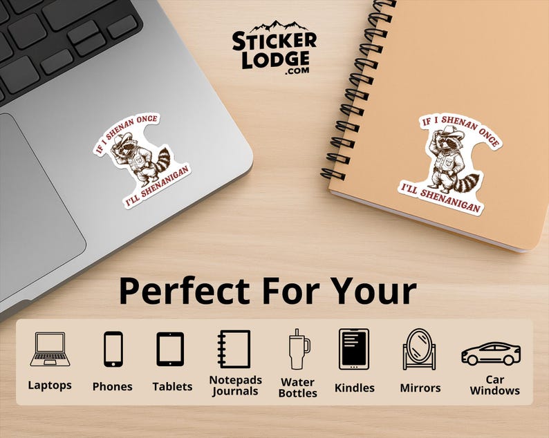 If I Shenan Once I'll Shenanigan Raccoon Vinyl Sticker - Funny Meme ...