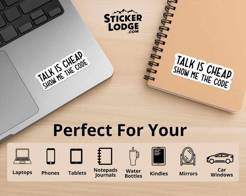 Talk is Cheap Show Me the Code Vinyl Sticker - Funny Developer Decal - Etsy