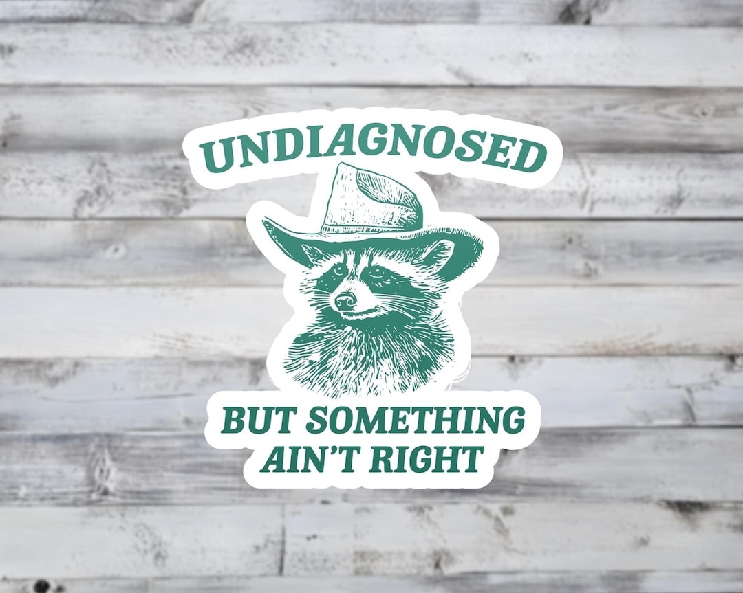 Undiagnosed but Something Aint Right Vinyl Sticker - Funny Raccoon ...