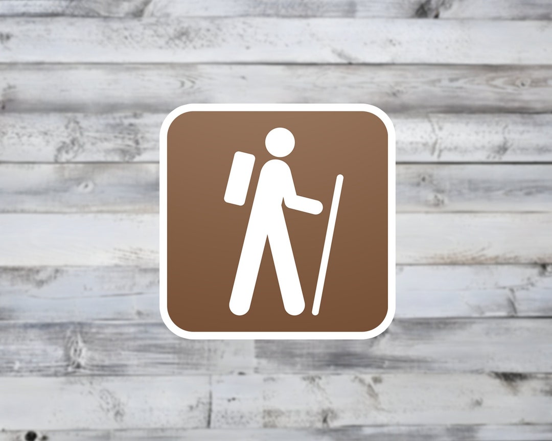 Hiking National Park Symbol Vinyl Sticker - Scenic Trail Decal - Etsy