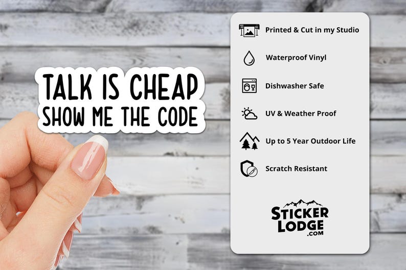 Talk is Cheap Show Me the Code Vinyl Sticker - Funny Developer Decal - Etsy
