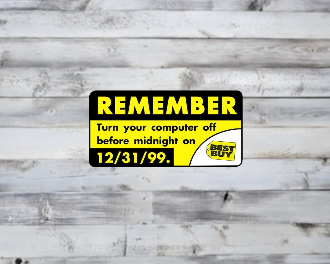 Remember Y2K Turn off Your Computer Vinyl Sticker - Funny Retro Tech ...