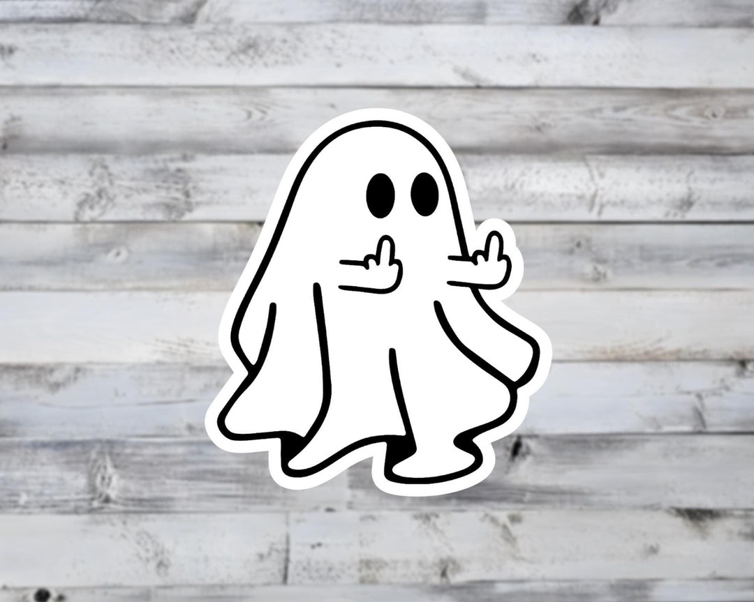 Middle Finger Ghost Vinyl Sticker – Funny Halloween Spooky Decal - Etsy