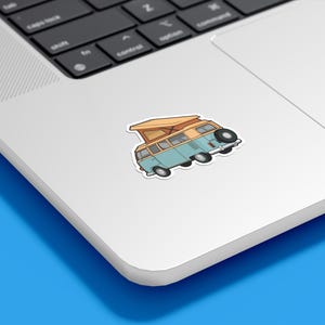 Vintage Van Life Campervan Vinyl Sticker - Retro Beach Adventure Decal ...
