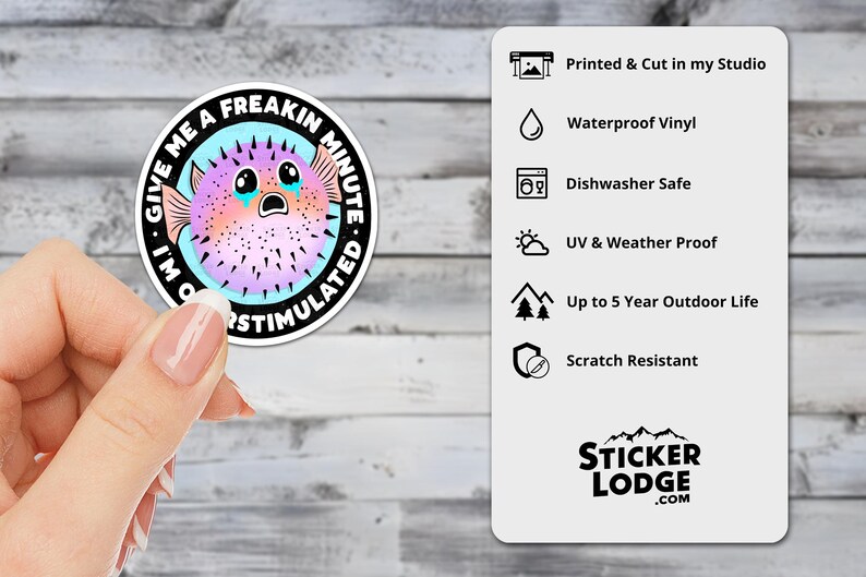 Overstimulated Pufferfish Vinyl Sticker - Funny Anxiety ADHD Decal - Etsy