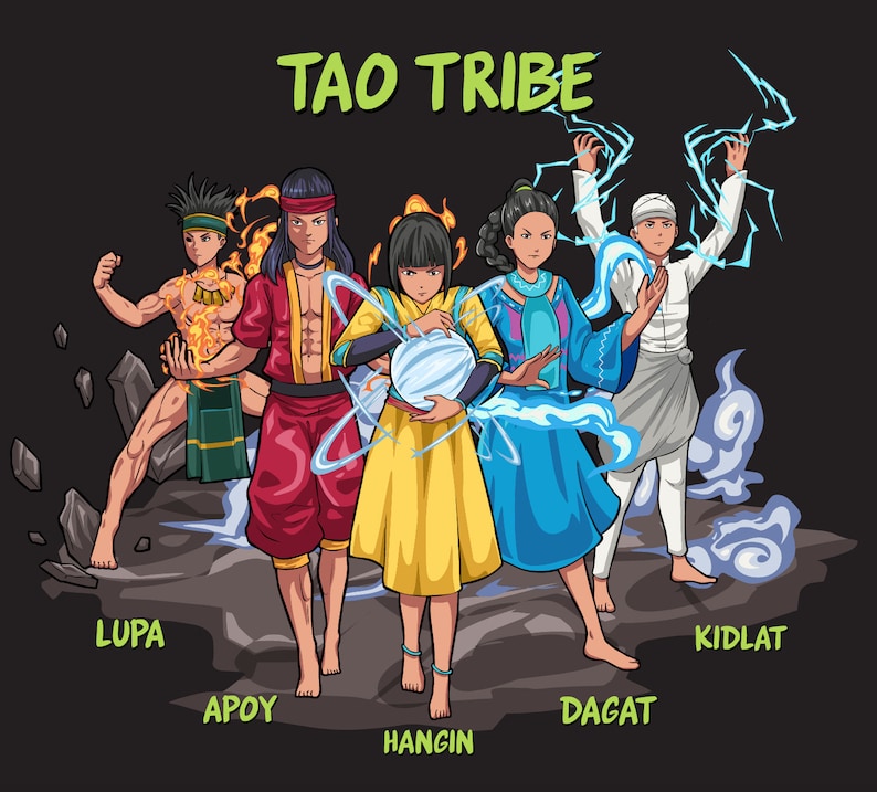Filanime Tao Tribe Lupa Apoy Hangin Dagat Kidlat Anime Shirt Cotton ...