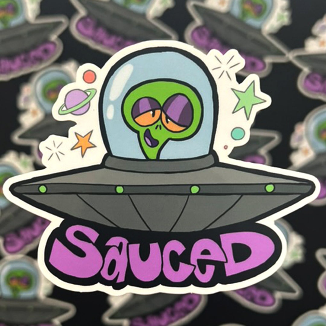 Funny Alien Sticker UFO Sticker Adult Decal Humorous Laptop Gift Him ...